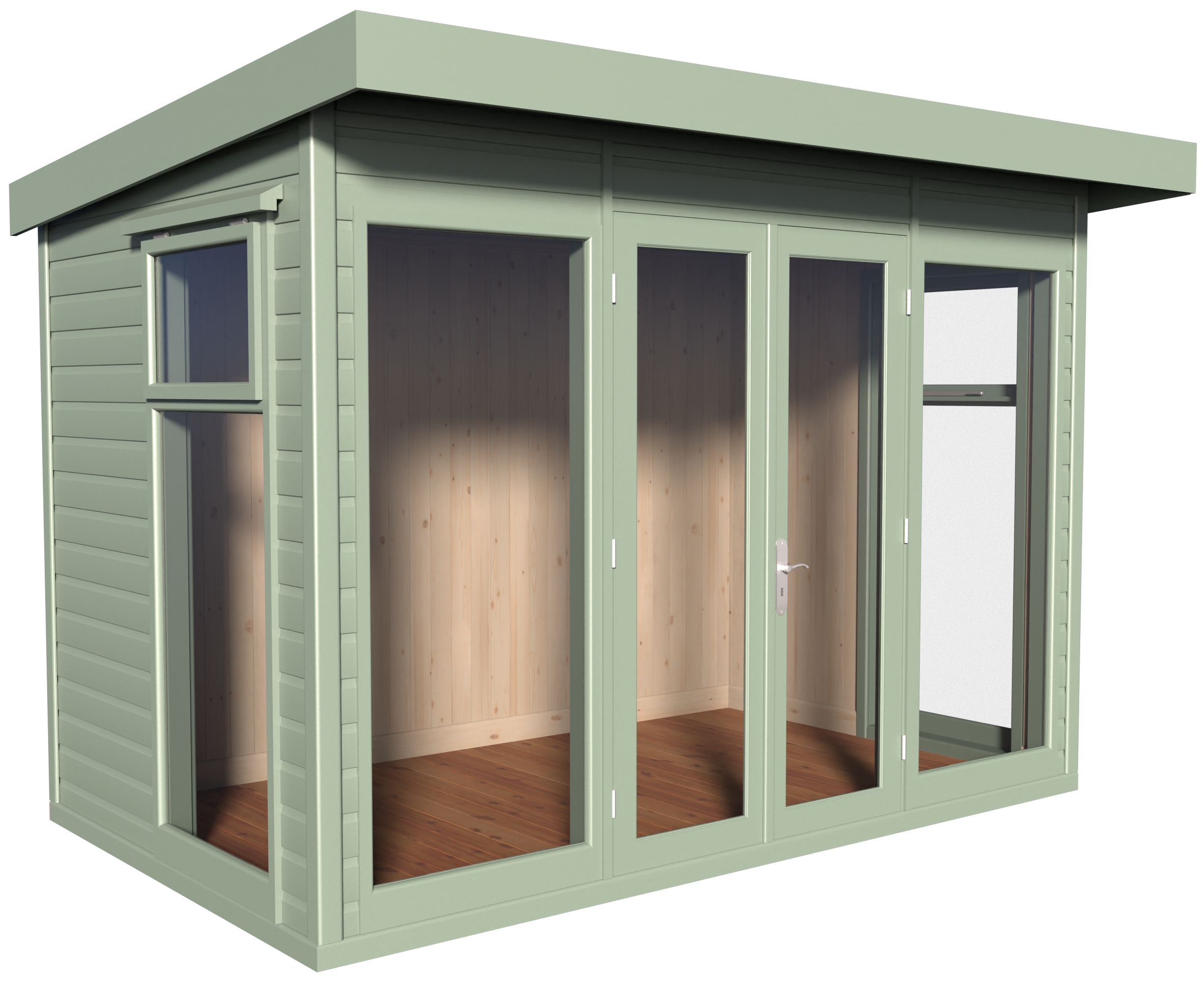 Malvern Pent Garden Room Ultimate Package 10ft x 6ft in Malvern Green ...