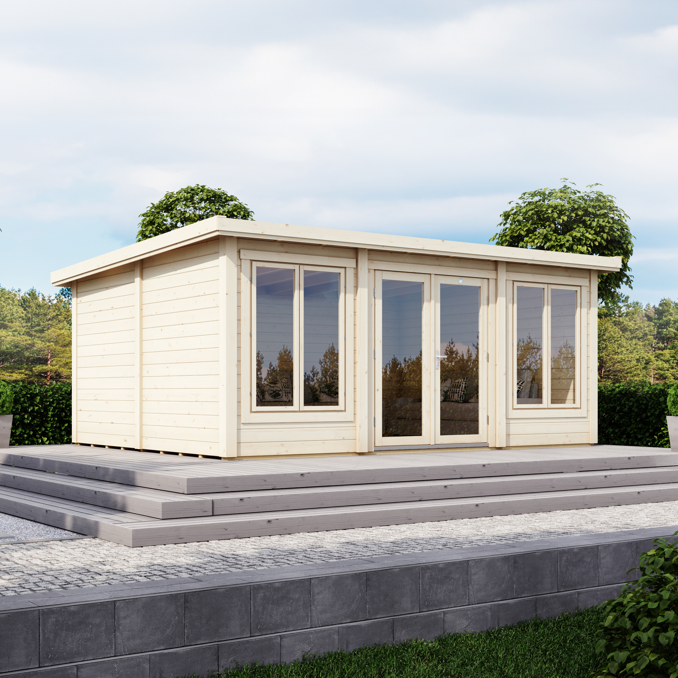 Lillevilla Pent Log Cabin 5.2m x 4m | The Greenhouse People